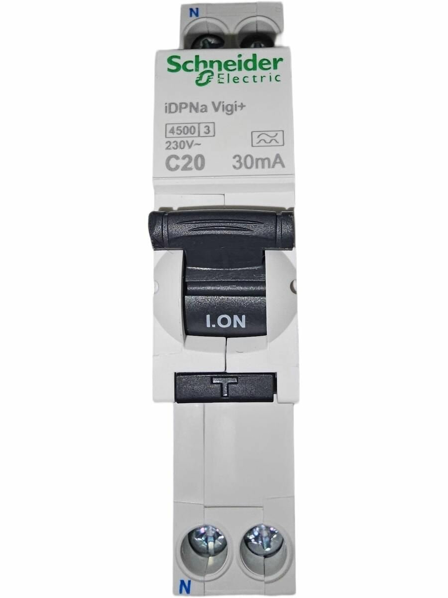 Дифавтомат Schneider ELectric Acti 9 iDPNa Vigi 2п C 20A 30мА AC 4.5кА A9D93620