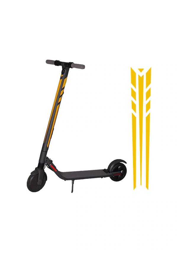 Комплект светоотражающих наклеек из ПВХ для предупреждения о вождении в ночное время для электросамокатов Ninebot E22 / Es1 / Es2 / Es4 - желтые