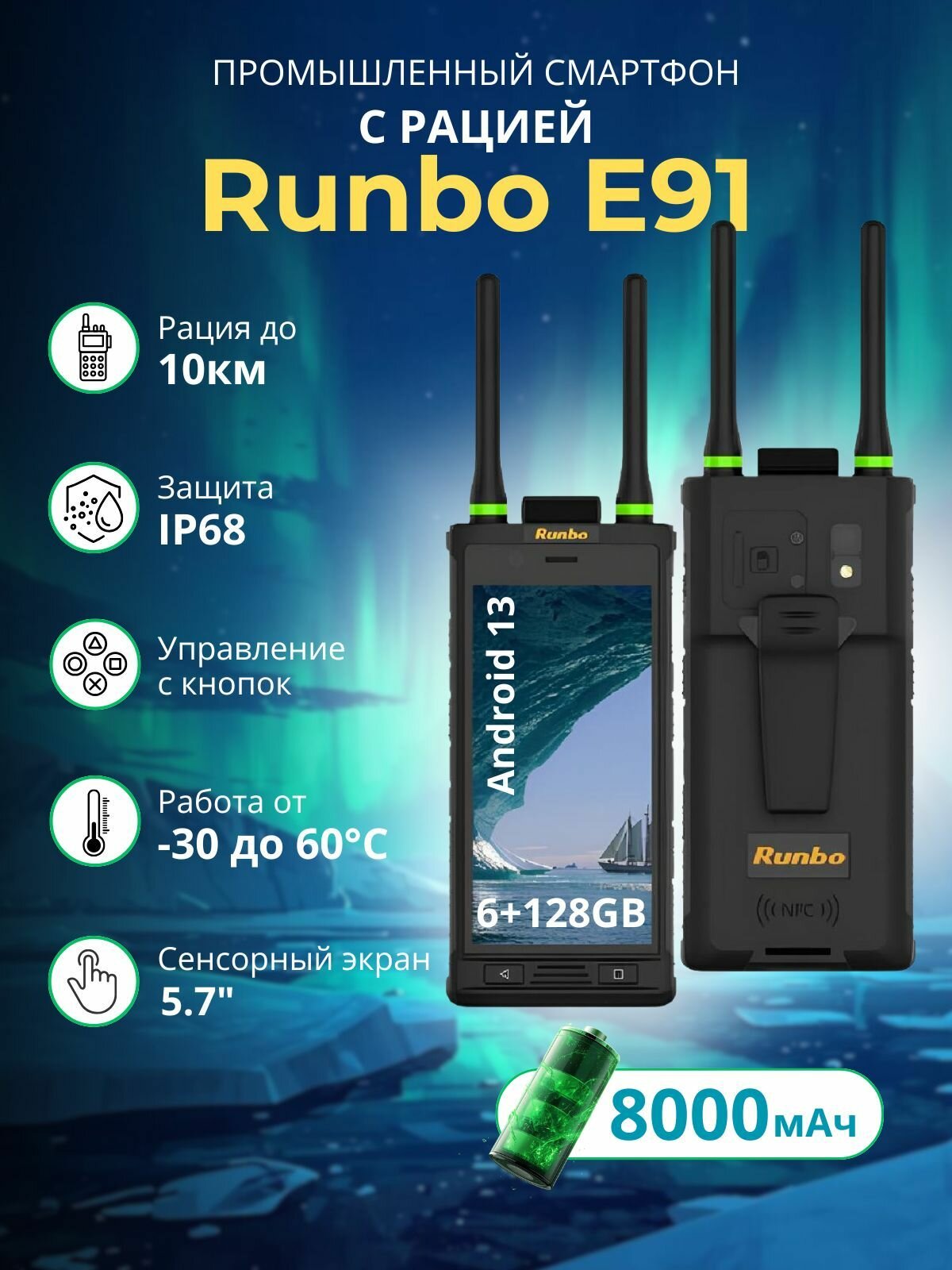 Смартфон Runbo E91, черный
