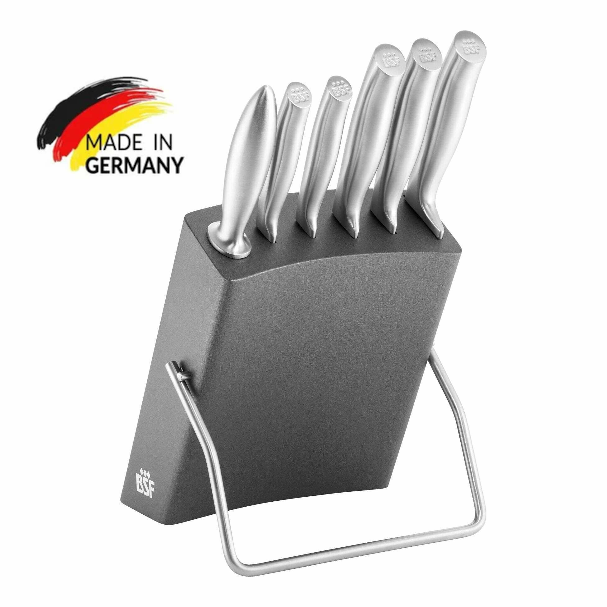 Набор ножей BSF Chicago (ZWILLING) пр-ва Германия, оригинал, кованные, 7 предметов в ножевом блоке, графитово-серый