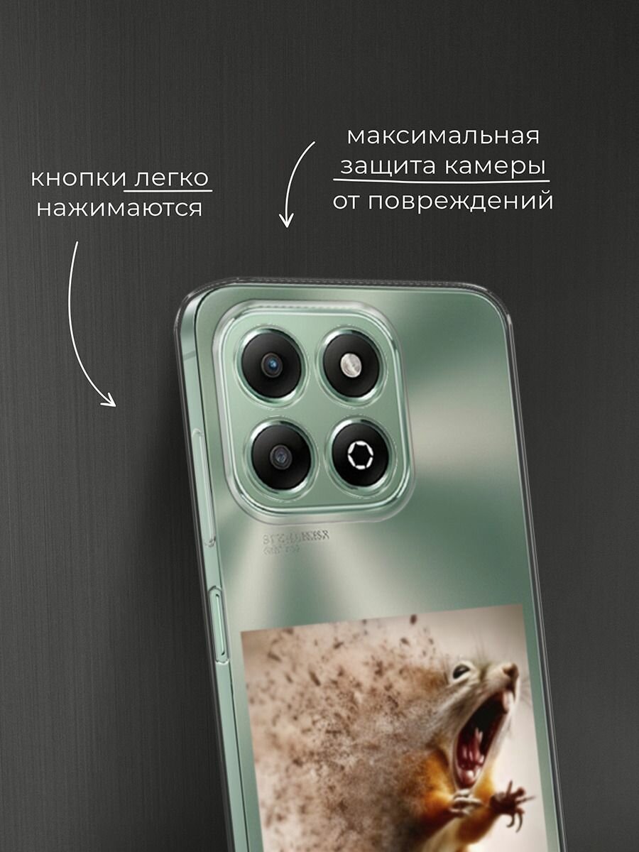 Чехол на Honor X6b / Хонор X6b с принтом Орэшки биг боб, прозрачный — фото 1