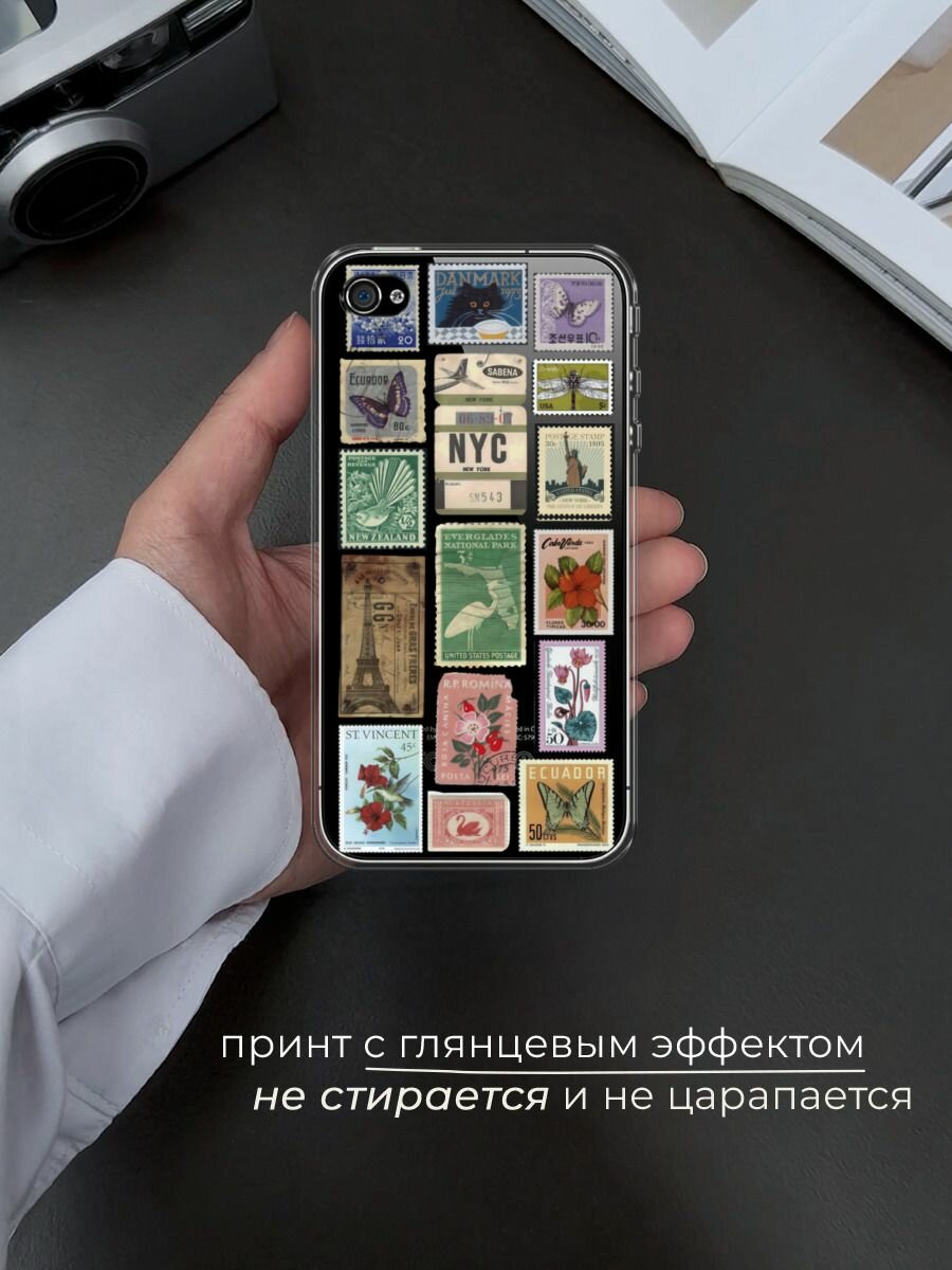 Силиконовый чехол на Apple iPhone 4/4S / Айфон 4/4S с принтом Марки — фото 1