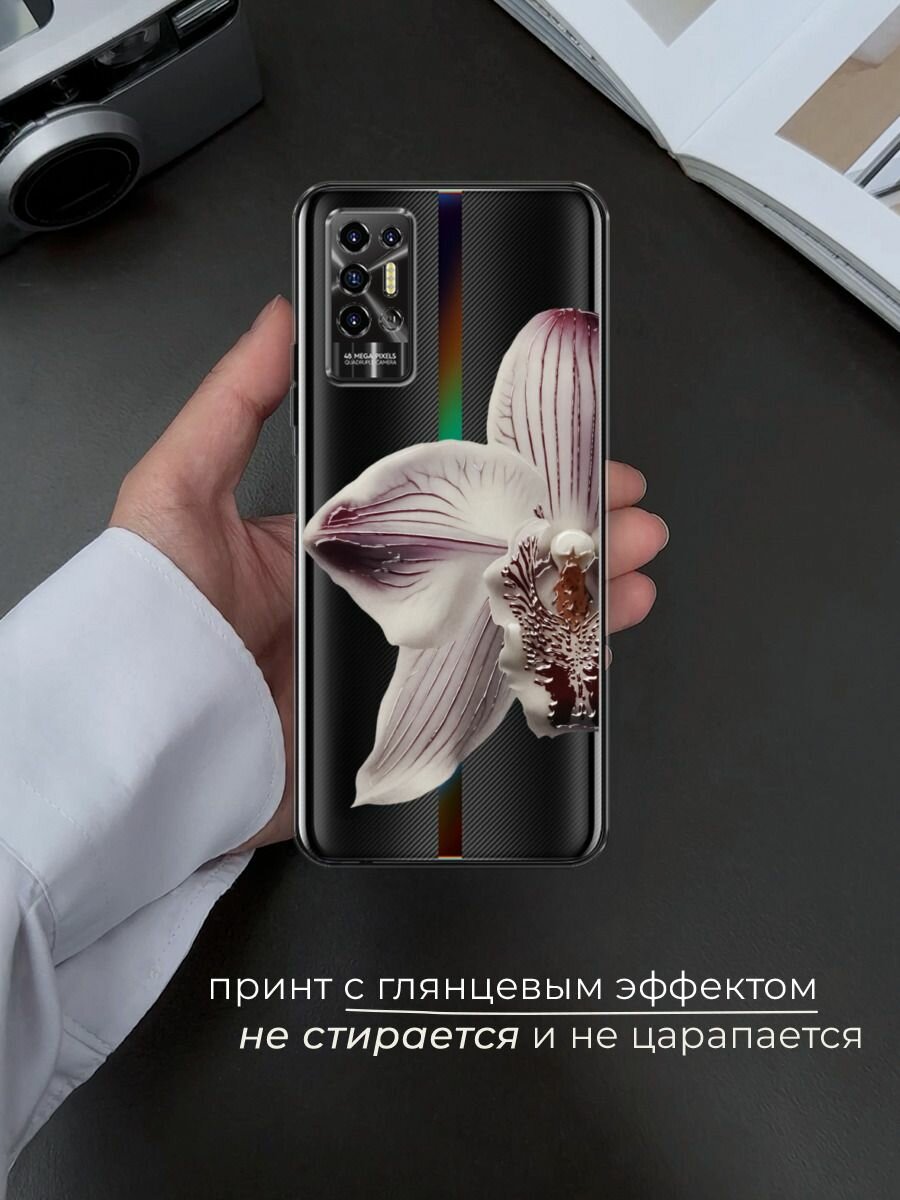 Чехол на Tecno Pova 2 / Текно Пова 2 с принтом Белая орхидея — фото 1