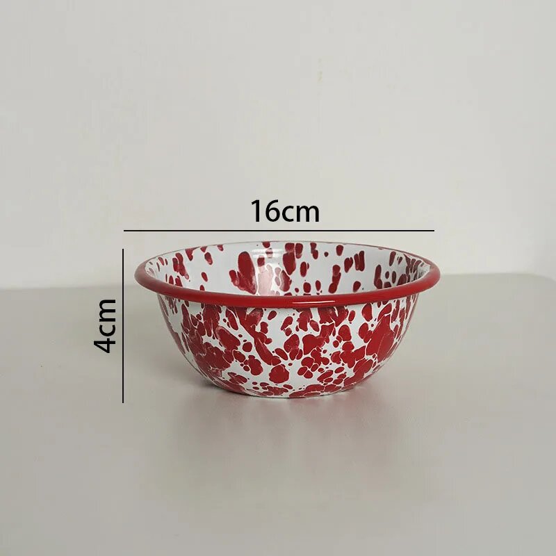 Эмалированные тарелки, набор, круглые, металлические Красный, E-bowl