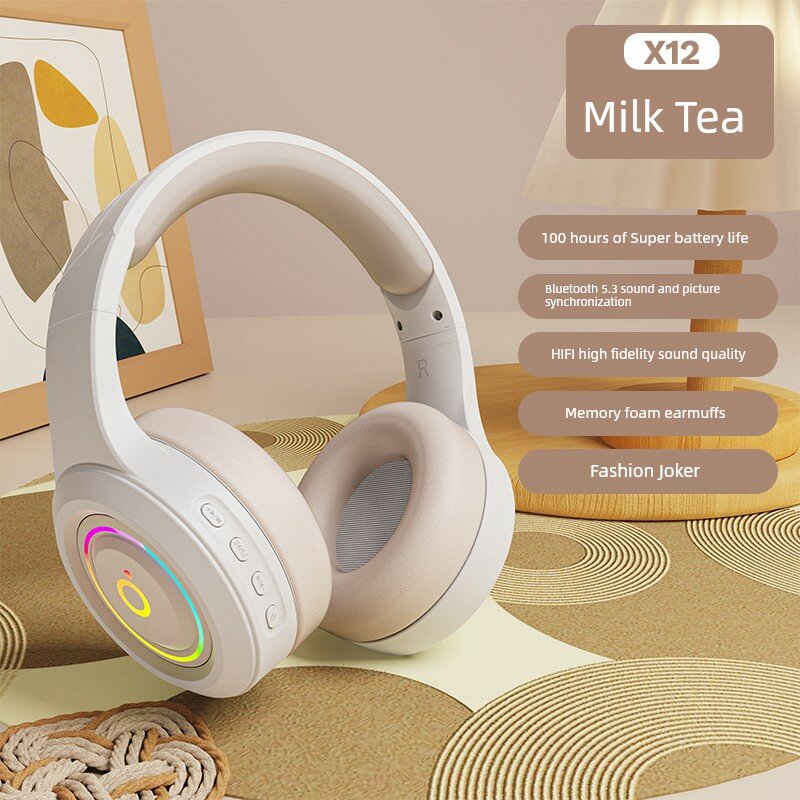 EWEADN/Pioneer X12 Зеленая гарнитура Bluetooth Беспроводная компьютерная гарнитура с шумоподавлением Игра для девочек