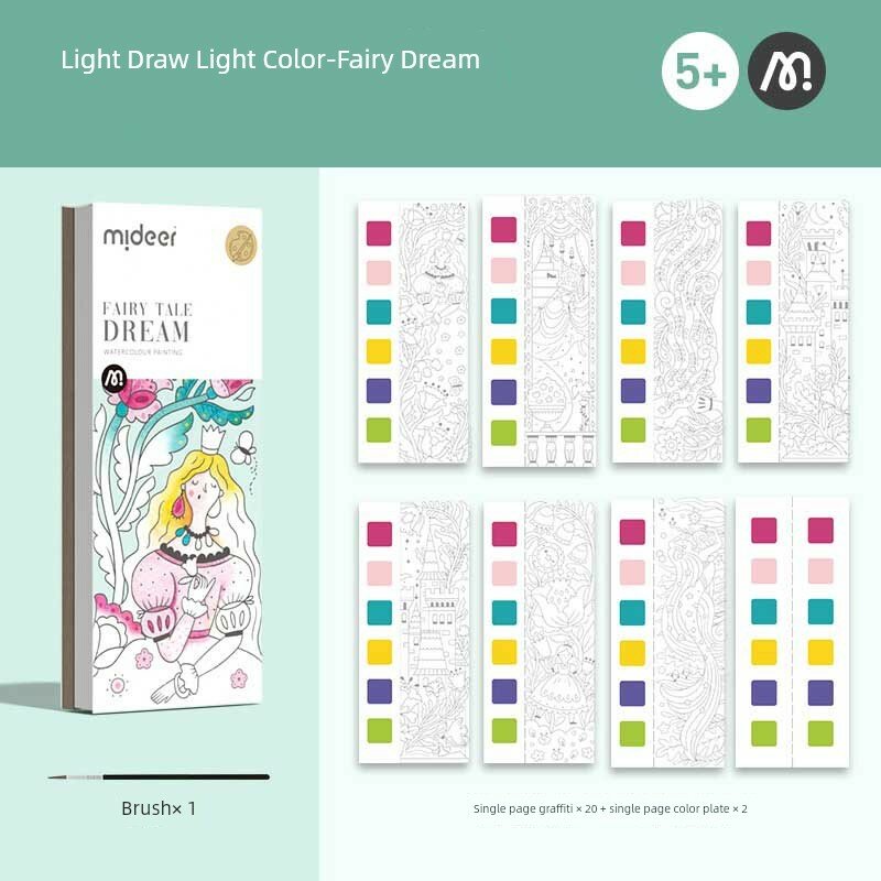 Книга для раскрашивания с сказочным сном и кистью - Волшебная историческая творческая активность для детей