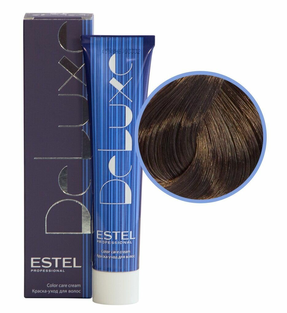 Estel Professional Краска-уход DeLuxe 5/74 светлый шатен коричнево-медный