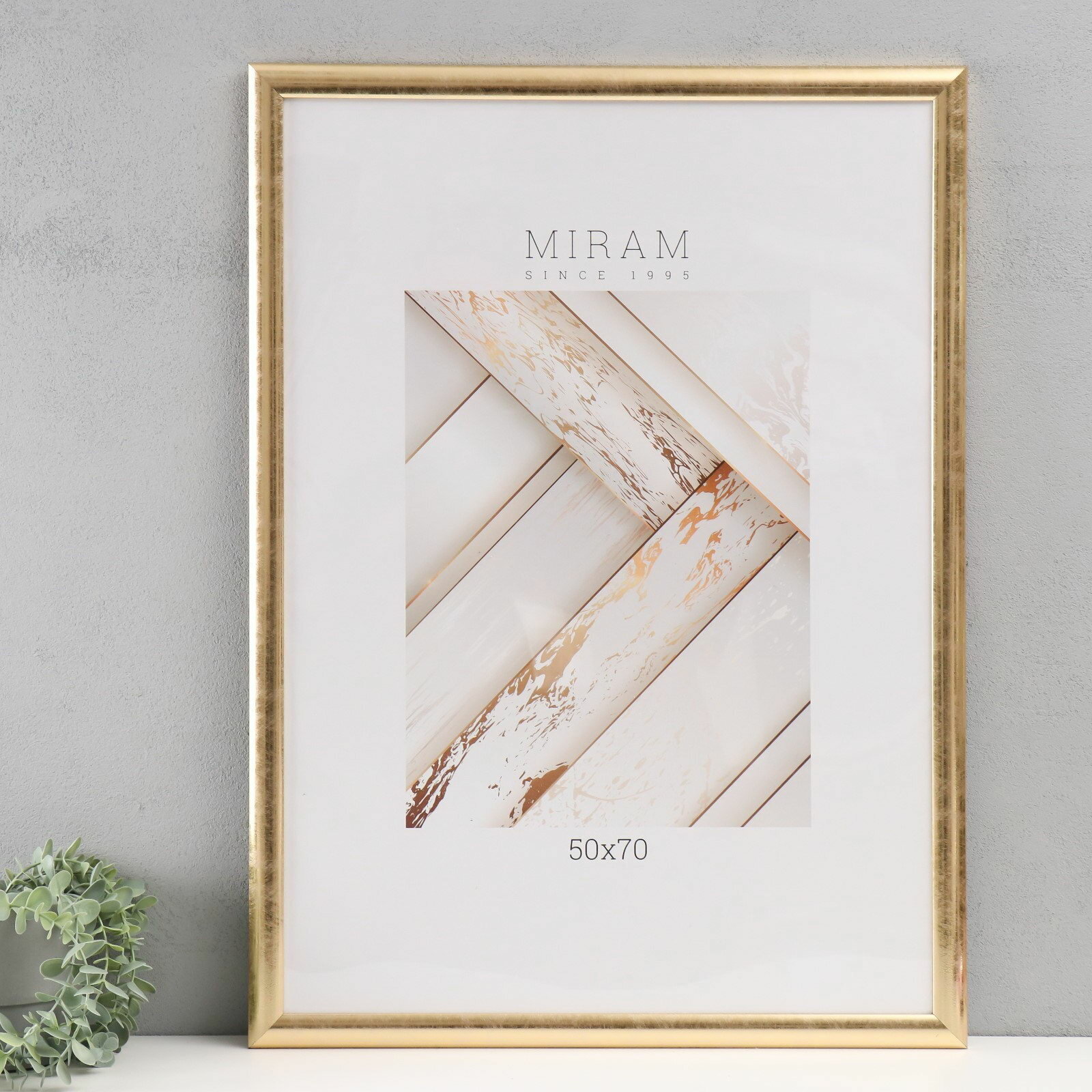 Фоторамка для фото 50x70 см "мирам", пластик, золото, размер фото: 50 x 70
