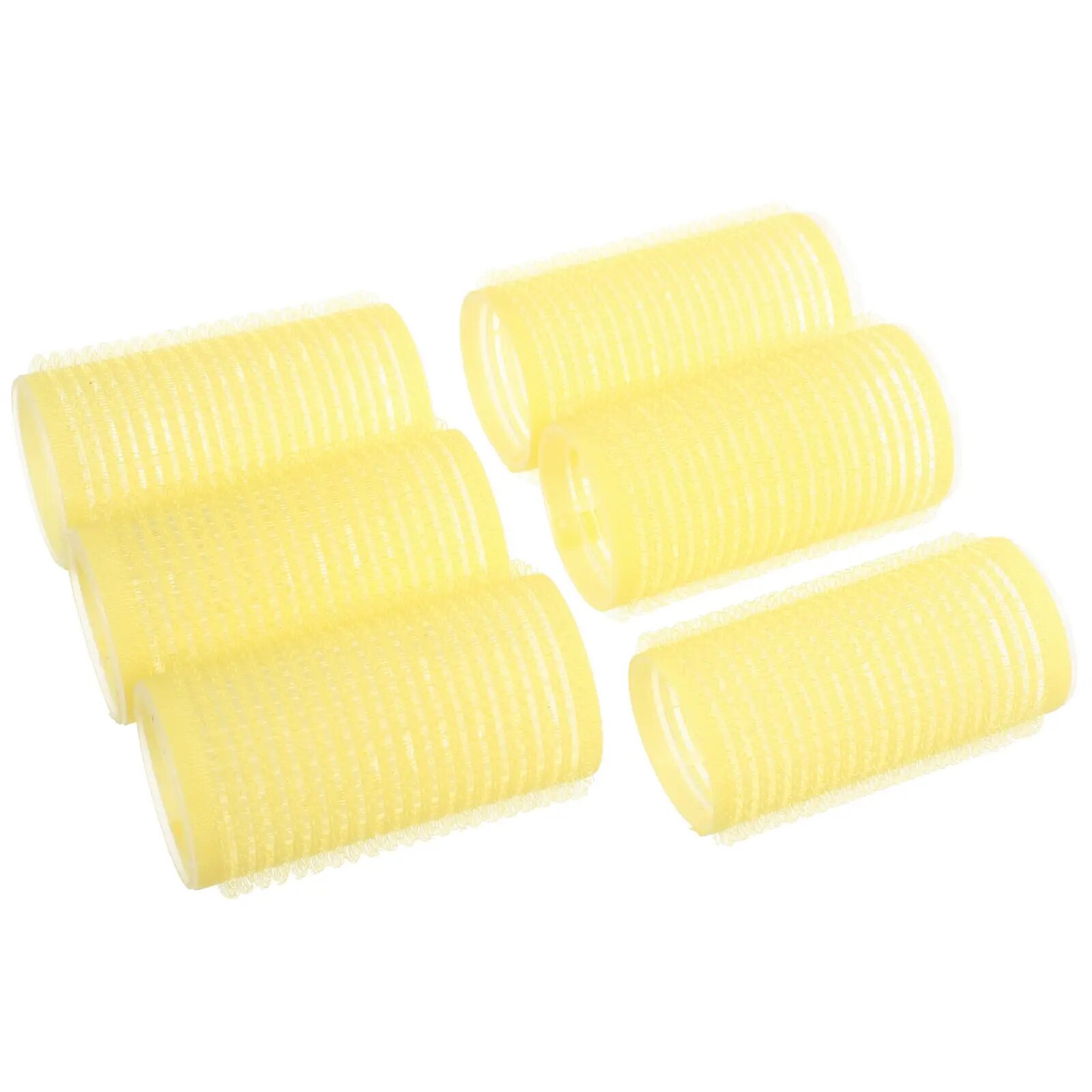 Бигуди липучки 6шт, желтые, d-3см, безопасный и практичный уход за волосами