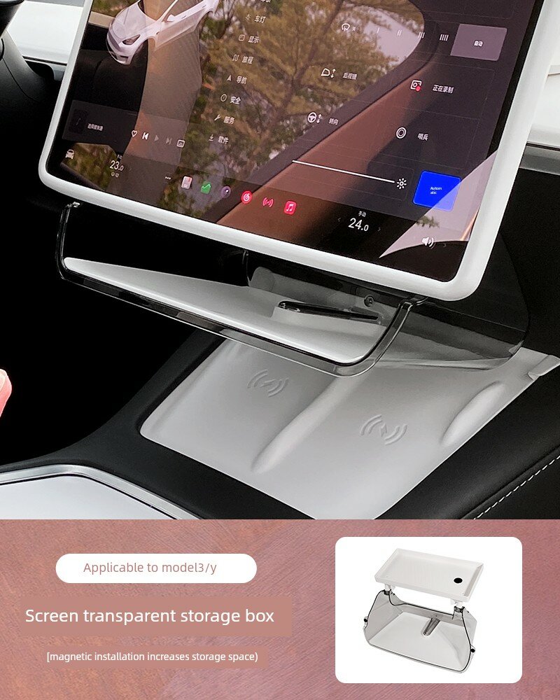 Tesla Model 3/Y Магнитная подставка для стакана - дизайн с большой горловиной, белый для моделей 2021-2024 (старый