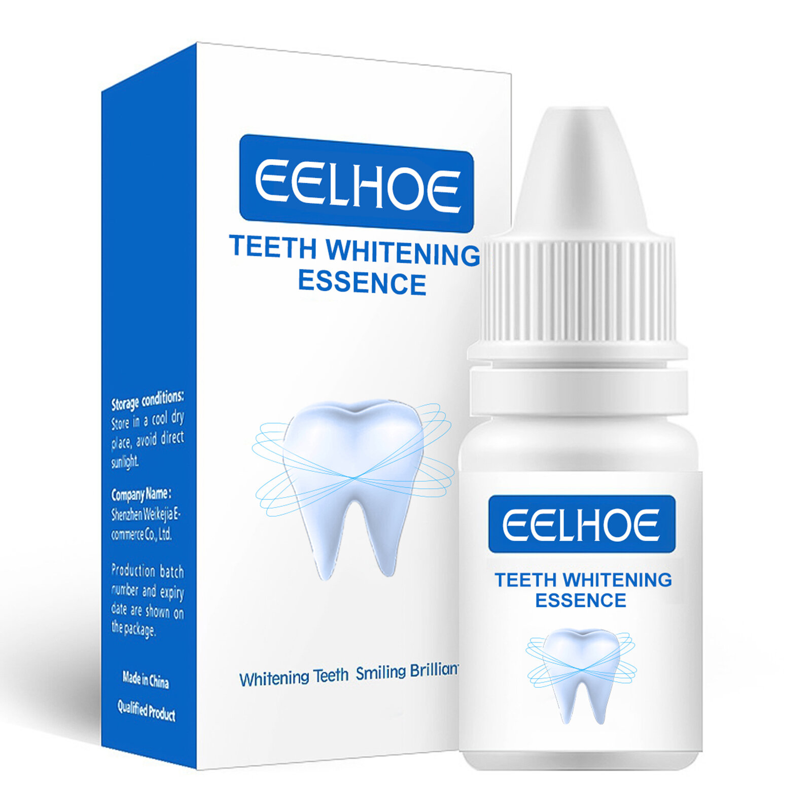 Эссенция для отбеливания зубов eelhoe для удаления зубного на plaque, зубных пятен, камней, очистки и защиты зубов, упаковка в бутылку, материалы: вода, ацеталь, 1,3-пропандиол, ПЭГ-40 гидрогенированное касторовое масло, гидроксиэтилцеллюлоза,