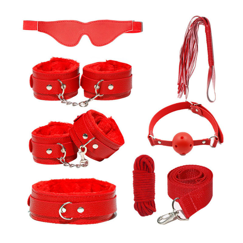 SM поставляет костюм из семи частей плюшевые вязки тренировочные вязки для взрослых альтернативные секс-игрушки