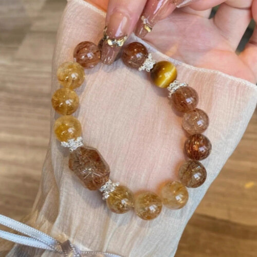 YM Mall Браслеты из бусин Халцедон фиолетовый Ручная работа Мудрость