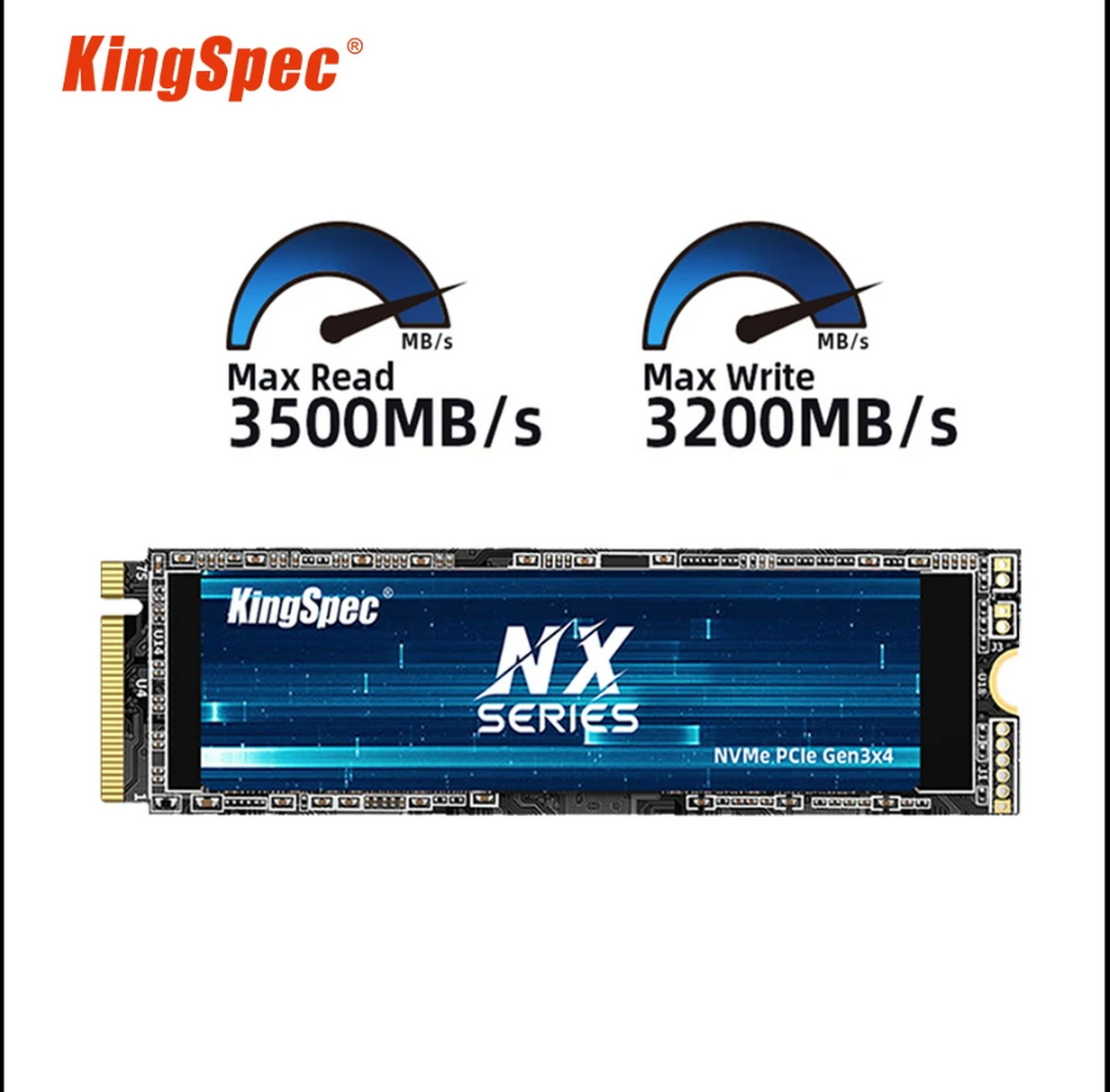 Твердотельный накопитель SSD Kingspec NX-1TB ССД PCIe 3.0 x4, NVMe 1ТБ M.2 2280