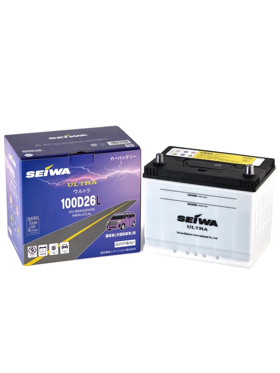 Аккумулятор SEIWA Ultra 100D26L 12V 80Ач обр. пол.