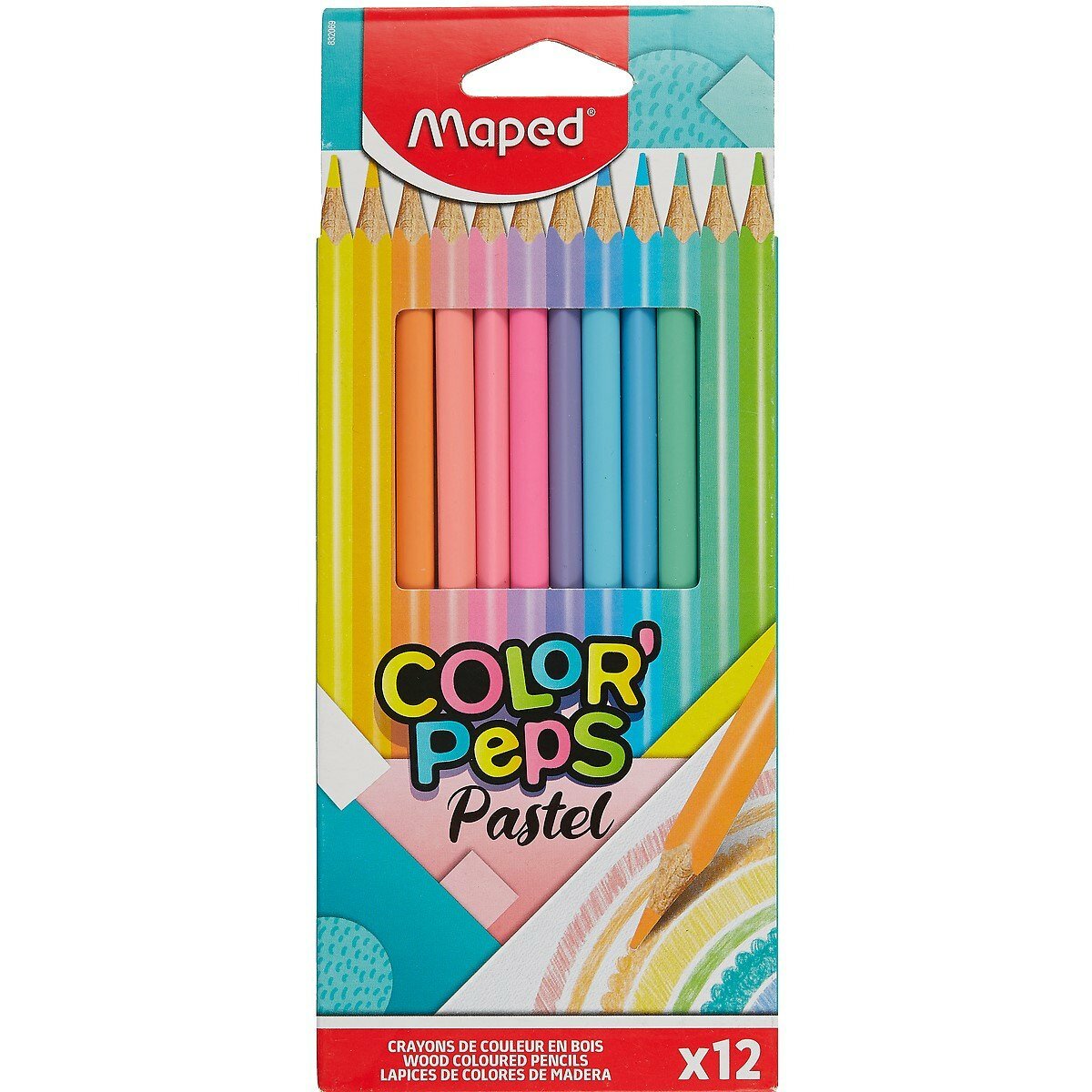 Карандаши цветные Maped, Color'Peps Pastel, 12 цветов