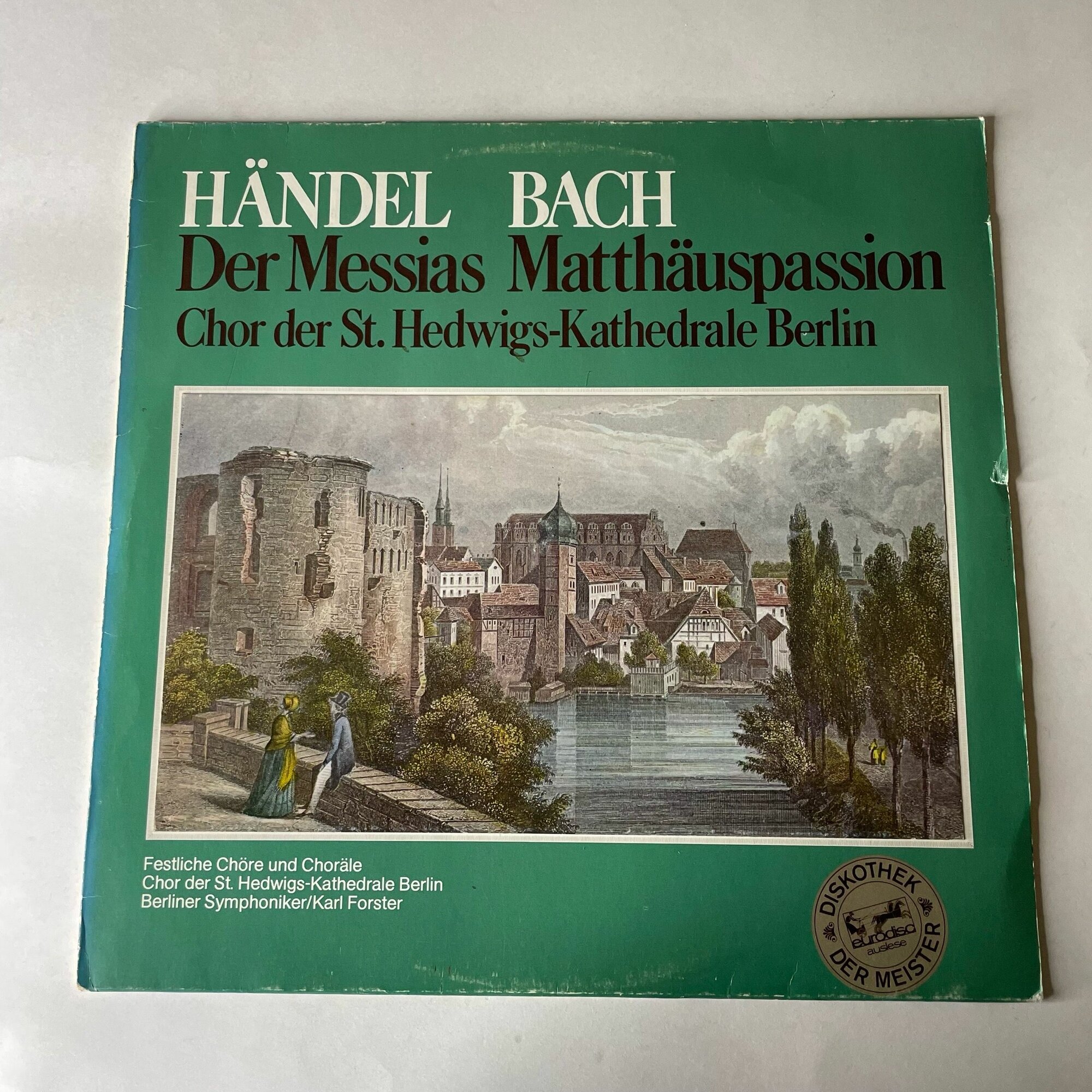 Винтажная виниловая пластинка LP Сборник Классической Музыки Handel Гендель, Bach Бах, Karl Forster Der Messias, Matthauspassion (Германия 1973)
