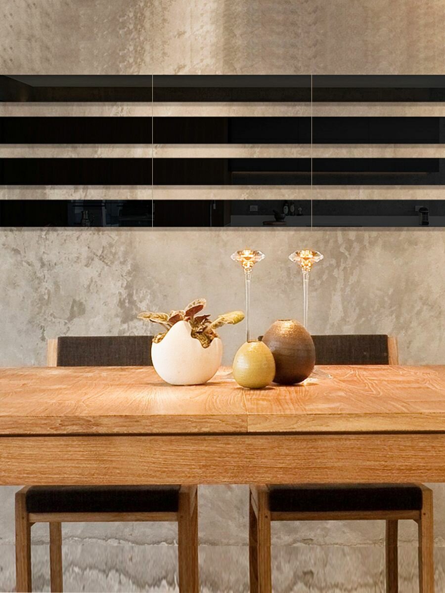 Декоративные зеркальные полоски из акрила для интерьера, самоклеящиеся наклейки на стену Серебристые,5 х 45см,10шт