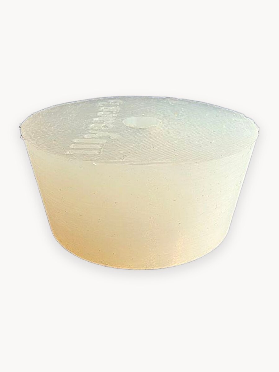 Уплотнитель гидрозатвора, пробка №9, для бутылей, силикон, коническая, белая