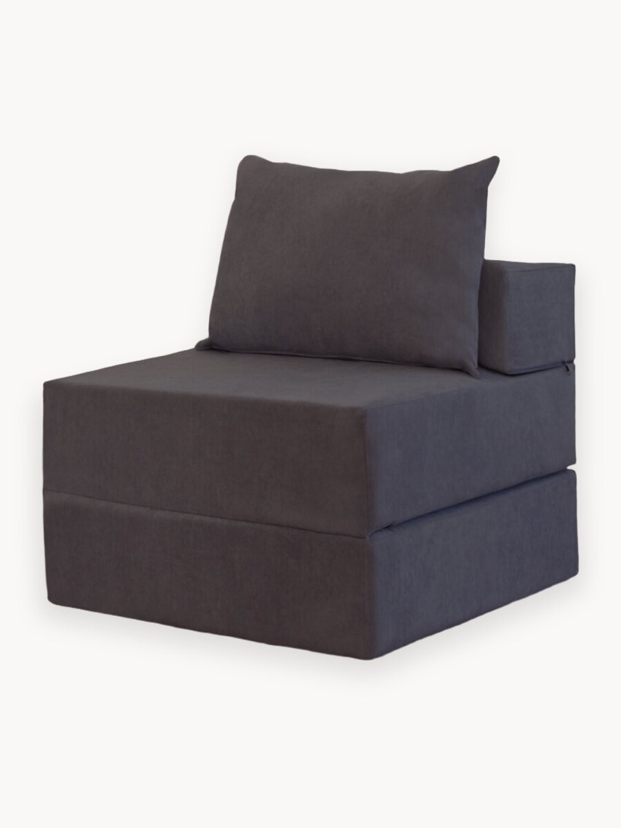 Кресло кровать раскладное Laavi Home, размер ХXXХL, мебельный велюр, антрацит