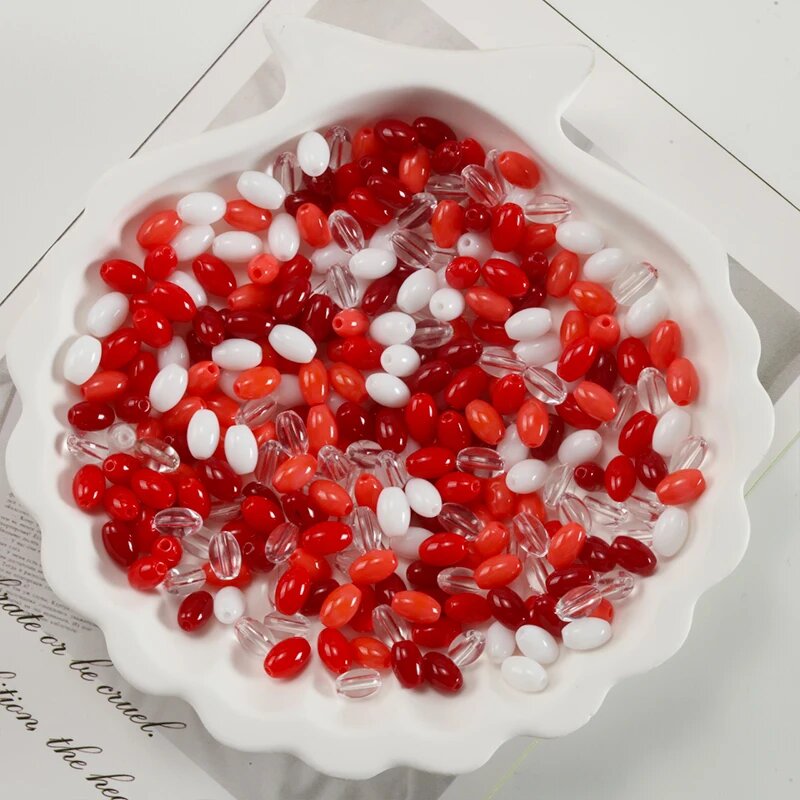 Овальные фарфоровые бусины 4x6 мм 50pcs, 21 Mix