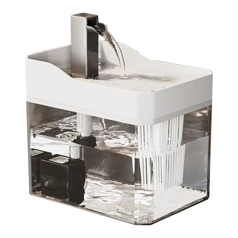 Автоматический циркуляционный дозатор воды для кошек-прозрачная белая крышка