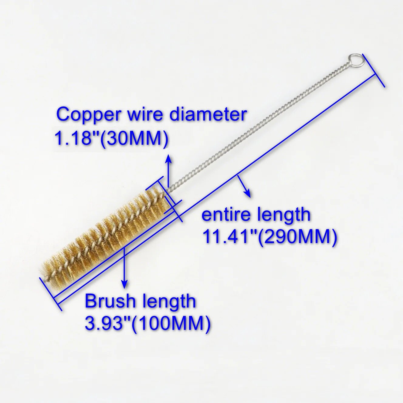 Щетка для труб из медной проволоки, щетка для труб из стальной проволоки, круглая щетка для удаления ржавчины и очистки стальной проволоки, промышленная медь с длинной ручкой