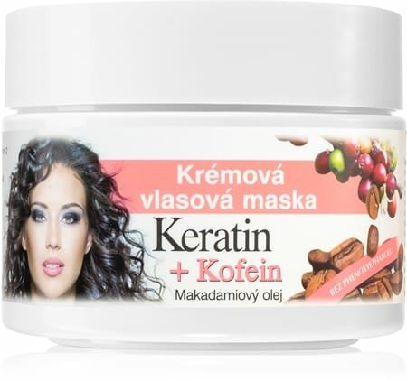 Маска для волос bione cosmetics keratin + caffeine, 260 мл