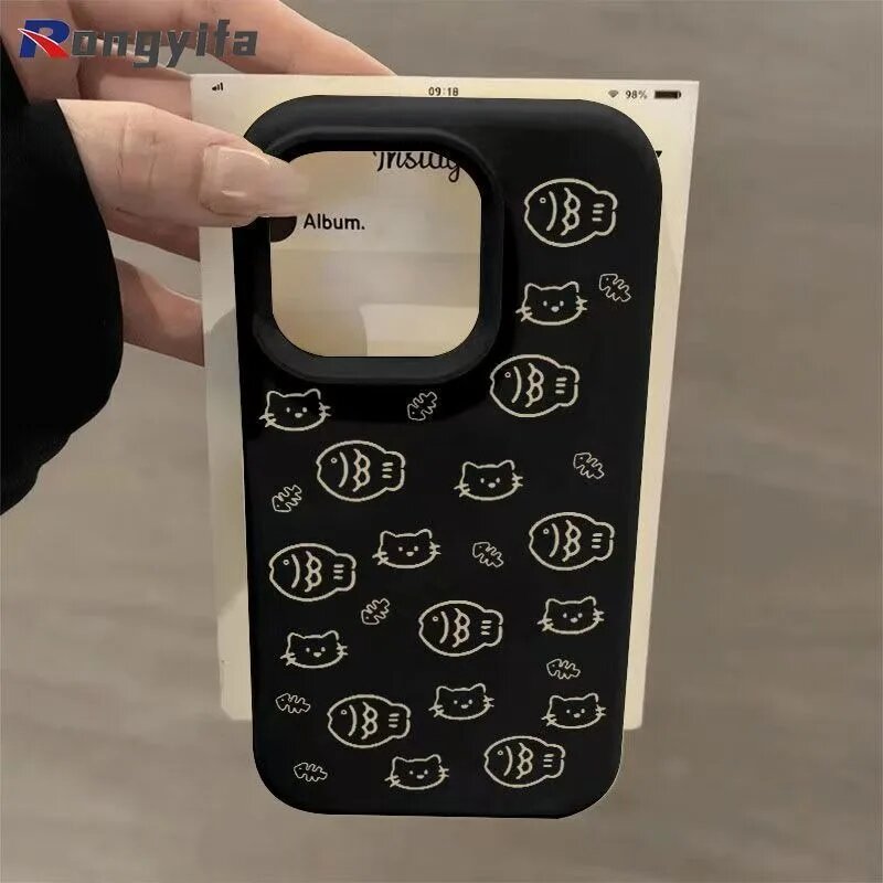 Чехол для телефона с рисунком кота для Xiaomi 17T Pro Civi 4 3 Poco Черный, Black L4040, Poco X8 Pro