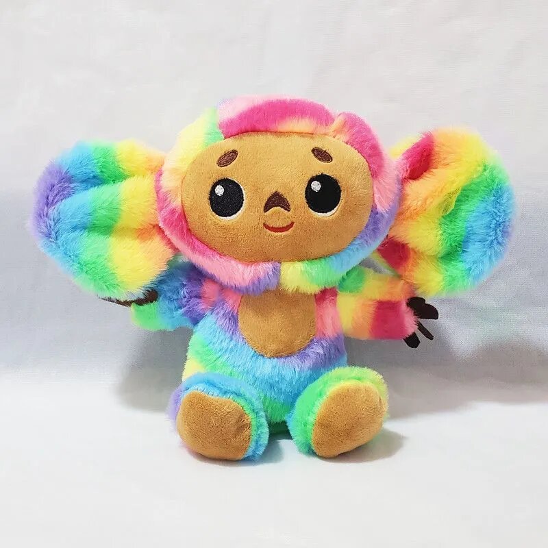 Мягкая игрушка Чебурашка из плюша, радужная, персонаж