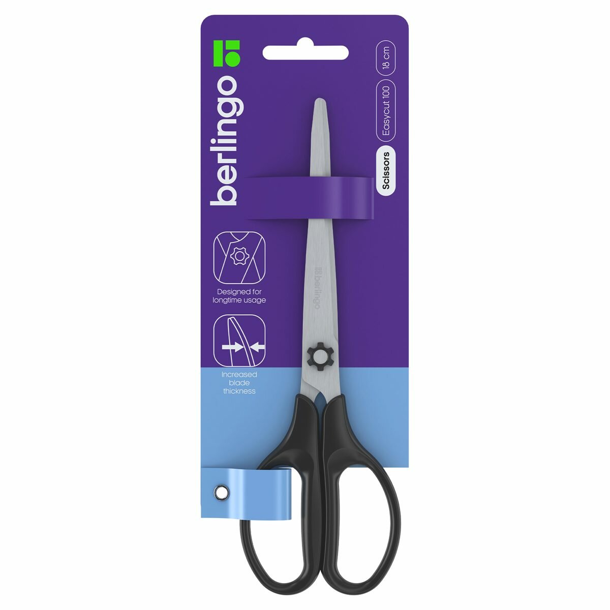 Ножницы Berlingo Easycut 100, 180мм, европодвес (DNn_18040), 240шт.