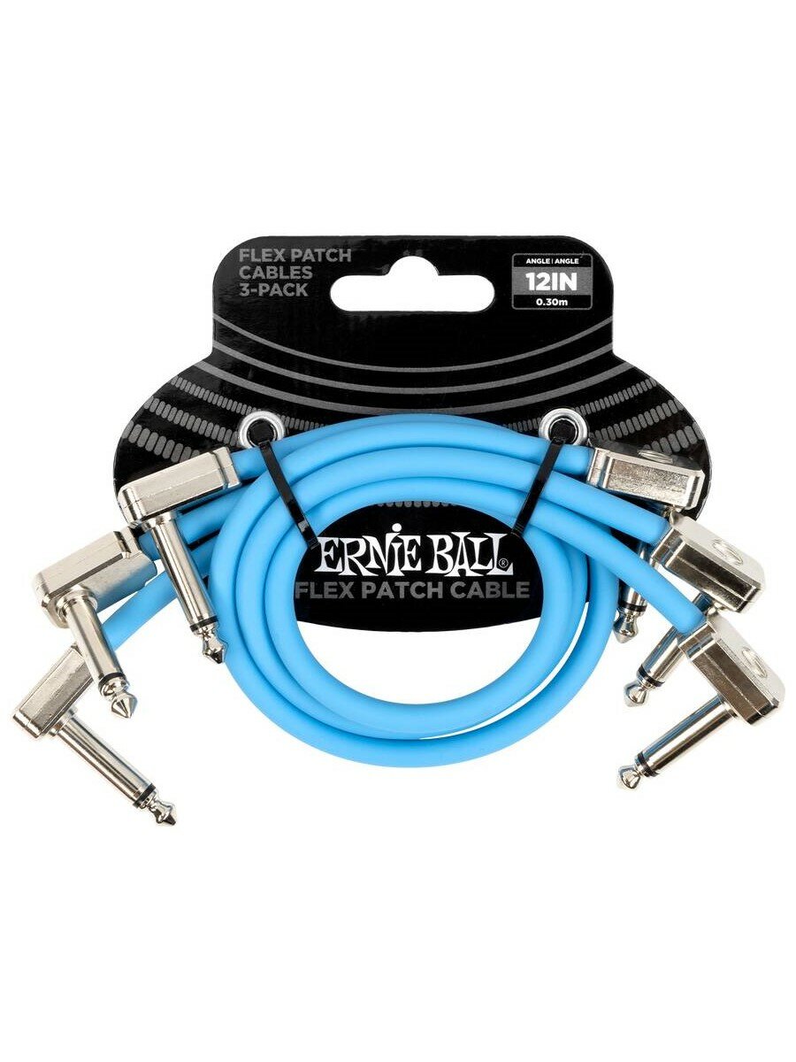 ERNIE BALL 6461 Кабель инструментальный, Flex 3шт, 30,5см, угловой джеки