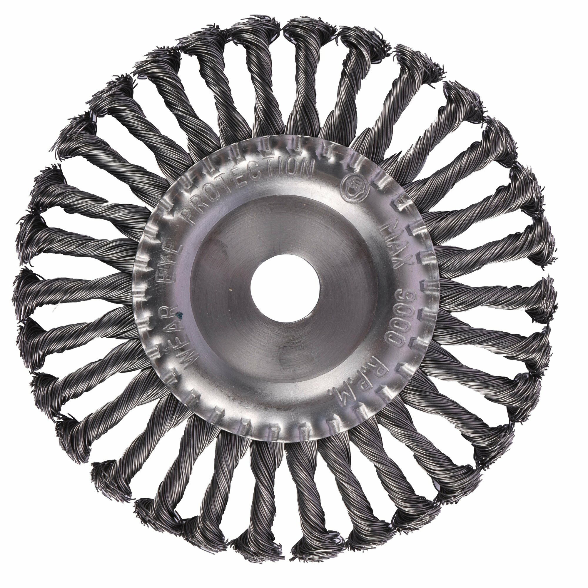 Щетка корщетка, насадка на УШМ плоская, крученая проволока 175х22,2 мм, DERZHI