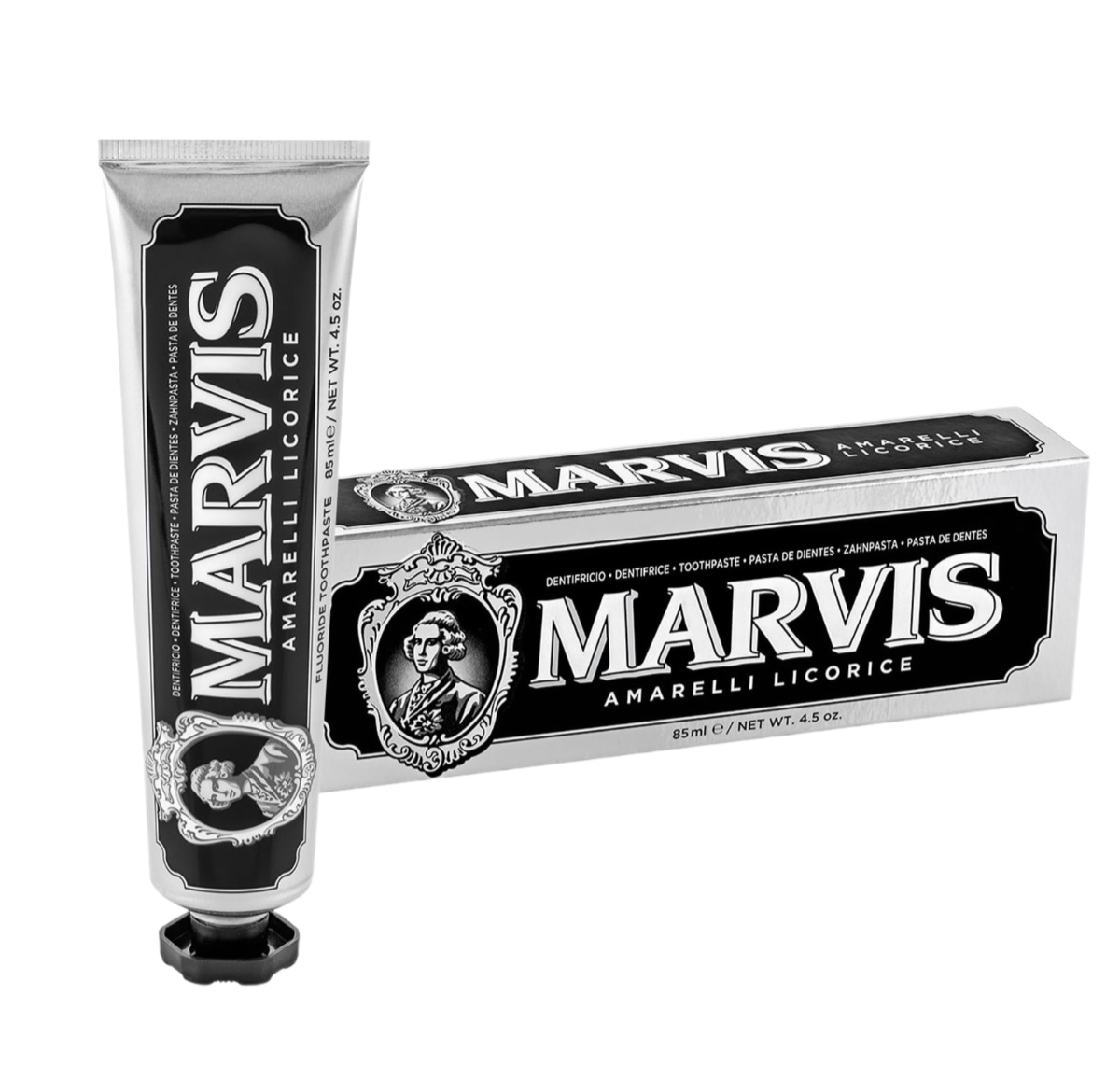 Зубная паста Marvis Amarelli Licorice, 85 мл, 147 г, черный/белый