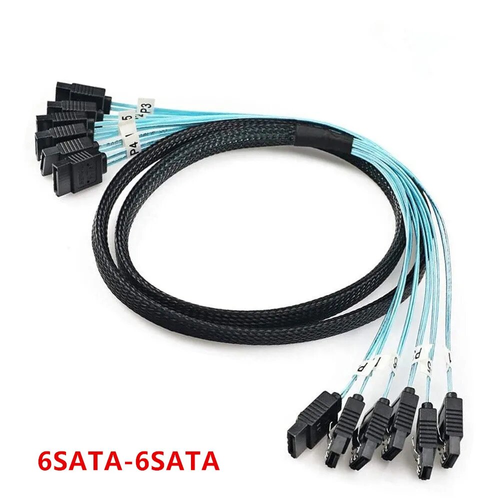 SATA кабель 6 портов, 0.5M, 6SATA