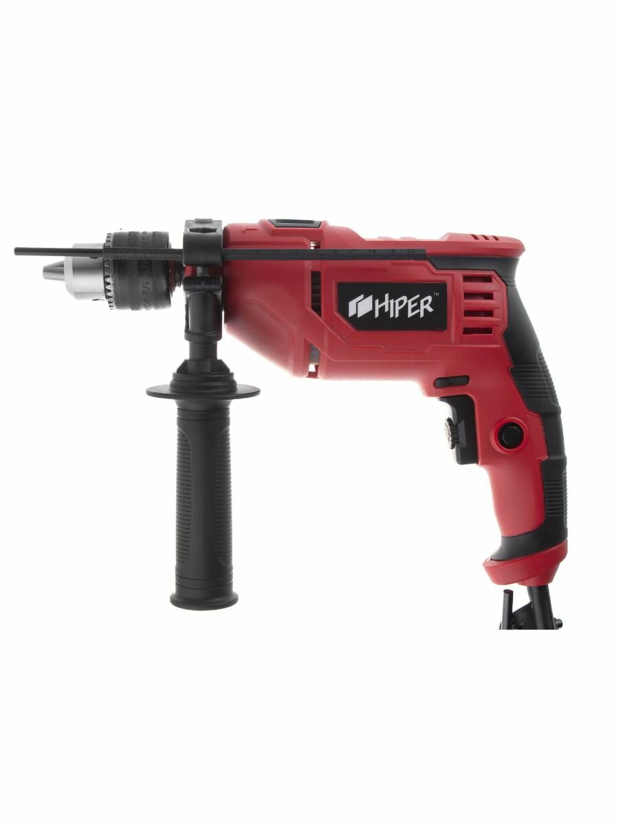 Дрель HIPER HID680A, электрическая, ударная, 680Вт, регулировка оборотов, от сети