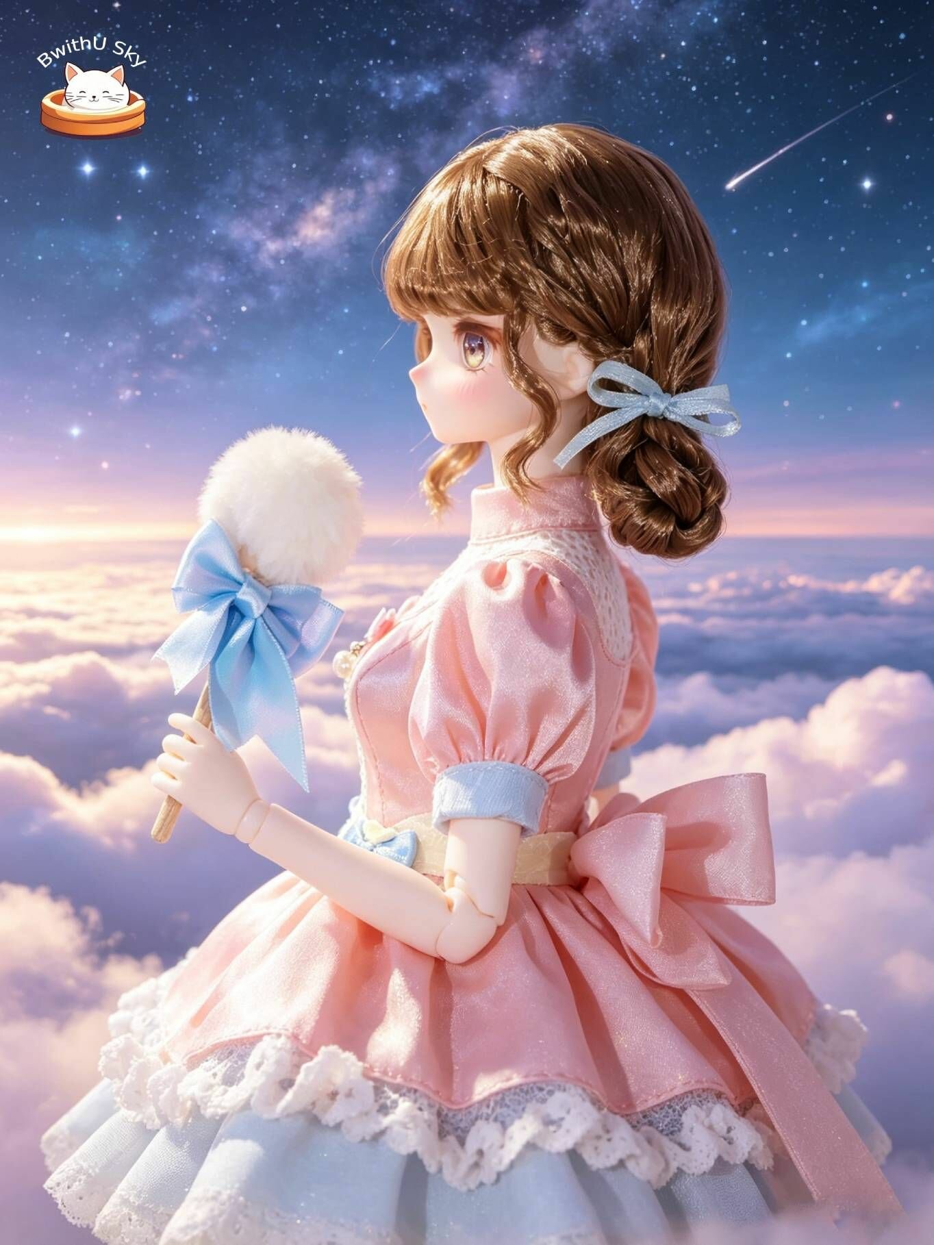 BwithUSky Triley 1/4 BJD: Аниме-голова в лолита-костюме с зайцем
