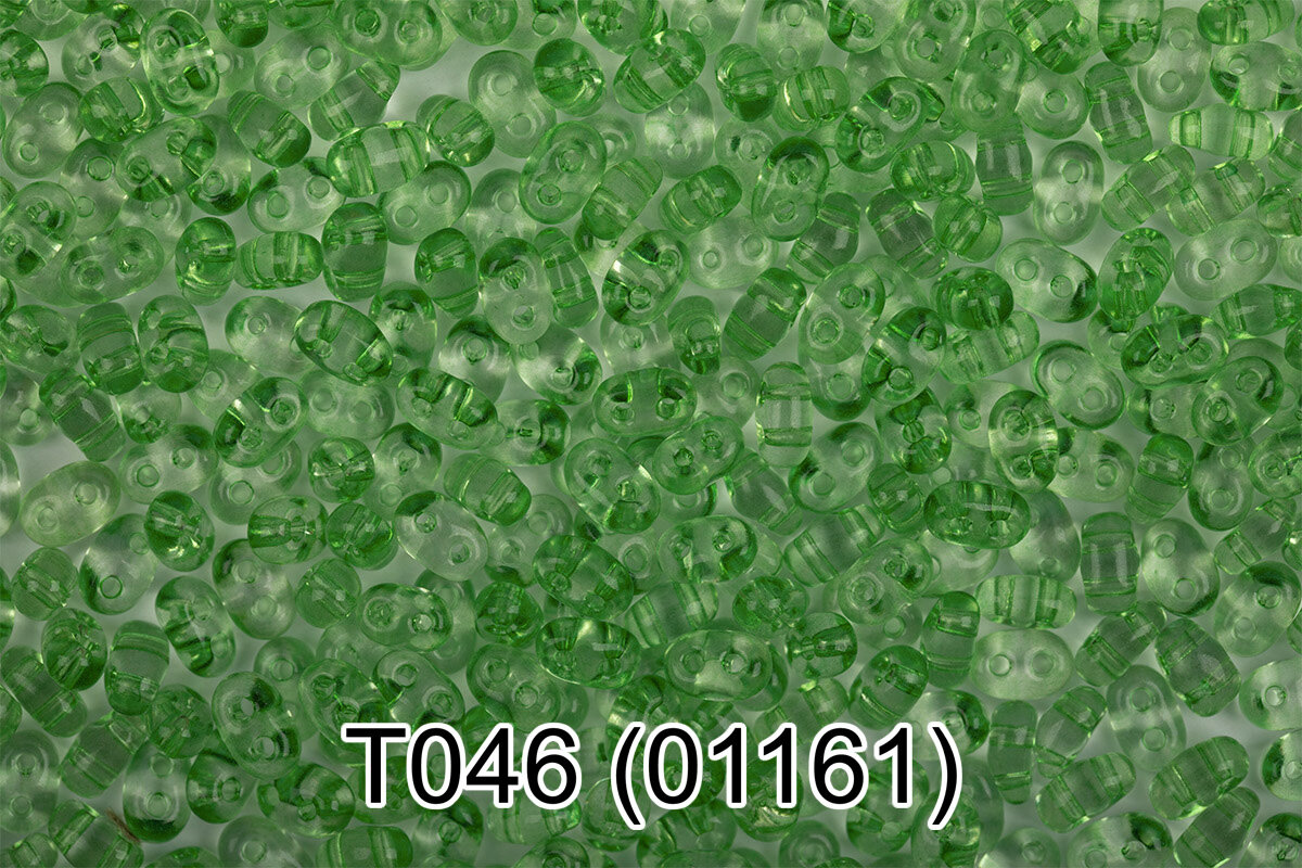 Бисер Чехия "GAMMA" TWIN 321-96001 2.5 x 5 мм 5 г T046 св. зеленый ( 01161 )