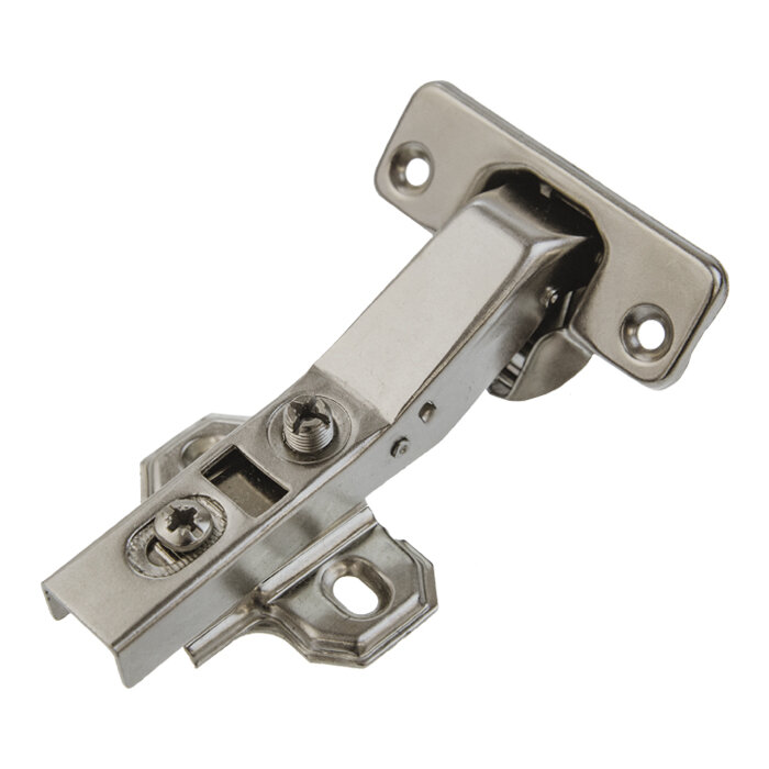 Петля мебельная угловая без доводчика 4-шарнирная `SANBERG` Slide-on (никель) 45 градусов d=35мм
