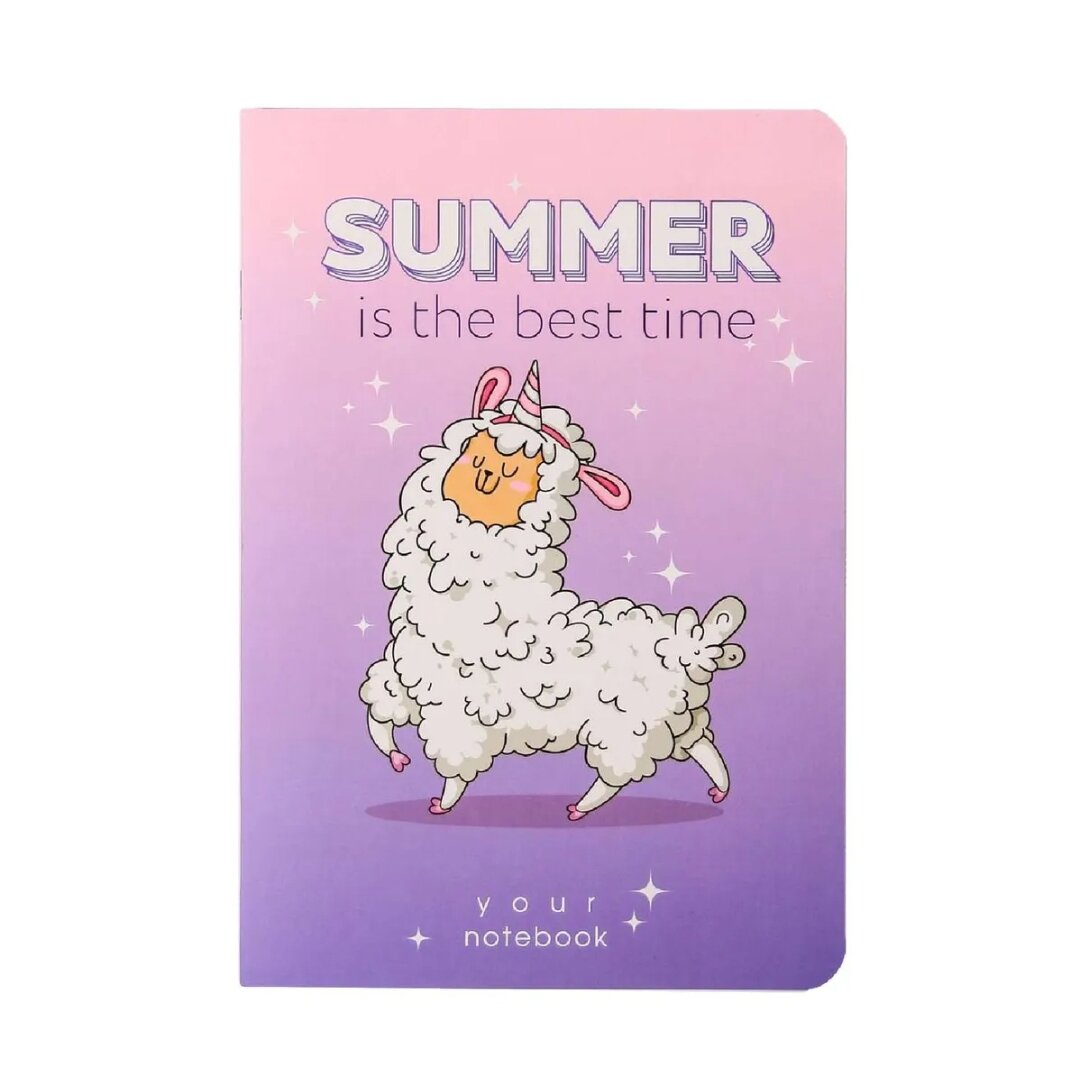Блокнот тетрадь ArtFox "Summer is the best time" софт тач, А5, 40 листов, сиреневый