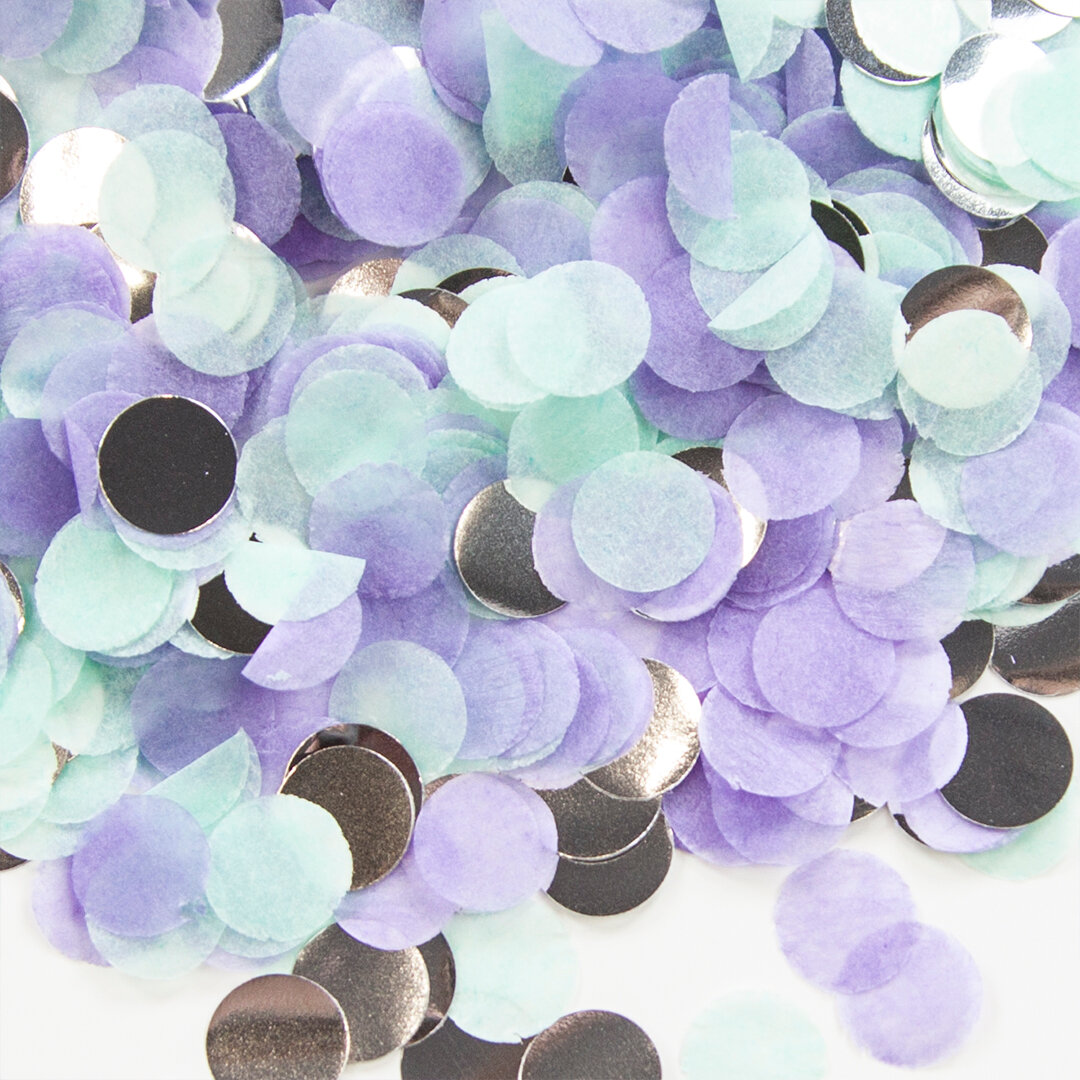 Конфетти купаж, Круг, фольга и тишью, Классный микс, Металли