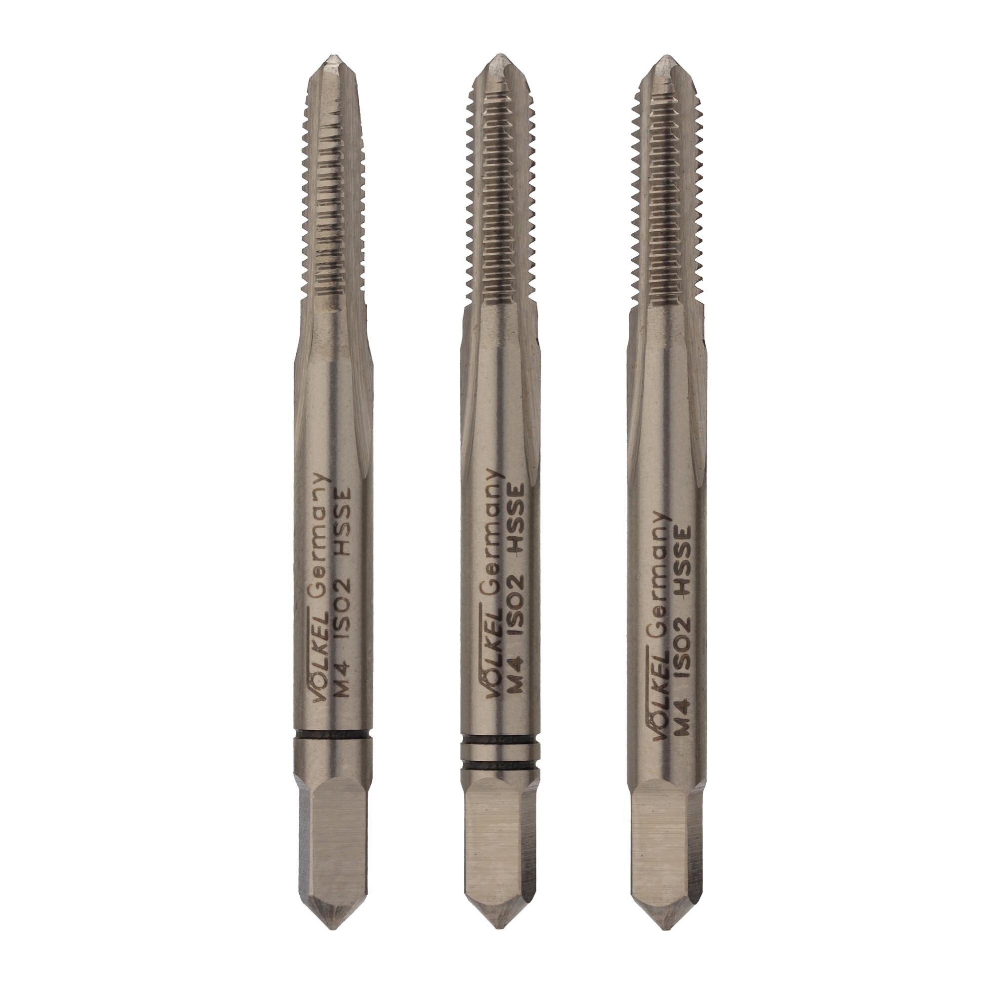 Набор метчиков 3шт Volkel HSSE DIN352 6h метрическая резьба М4х0,7 57330