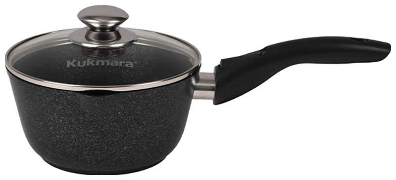 Ковш с крышкой Kukmara 1.5 л, с носиком, съемной ручкой (темный мрамор) кмт0156а