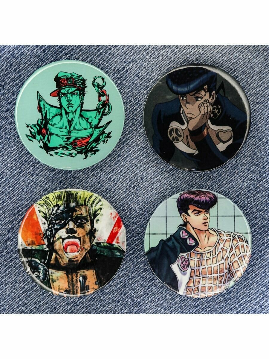 Набор значков аниме на рюкзак и одежду серии JoJo