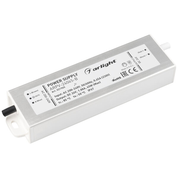 Источник напряжения Arlight Блок питания ARPV-24045B (24V, 1.88A, 45W)