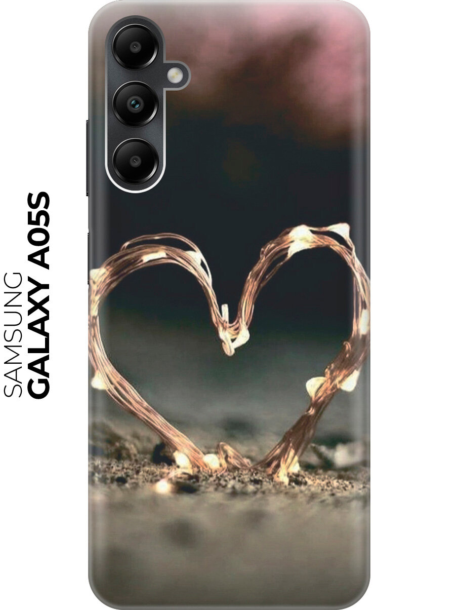 Силиконовый чехол на Samsung Galaxy A05s / Самсунг А05с с рисунком "Светящееся сердце"