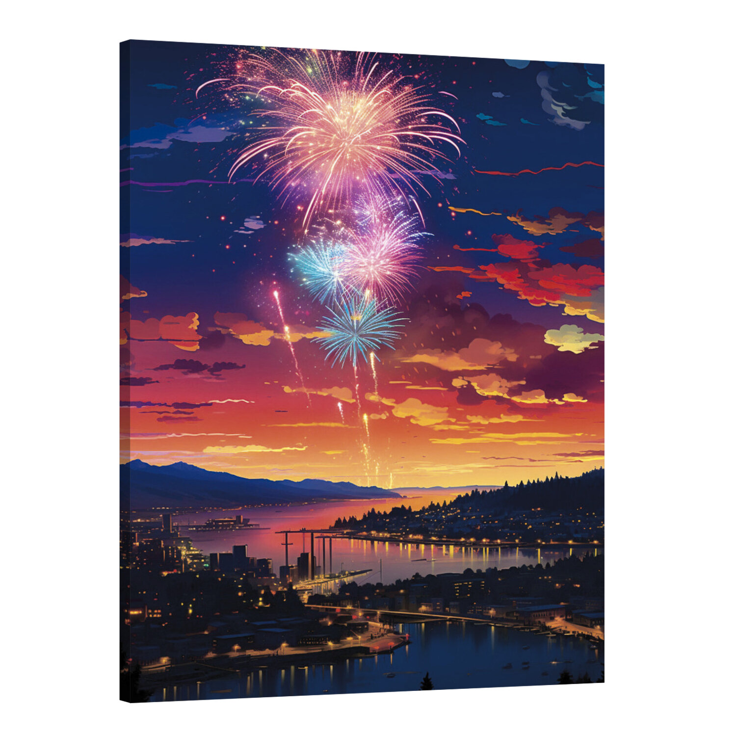 Интерьерная картина 50х70 "Летний фейерверк"