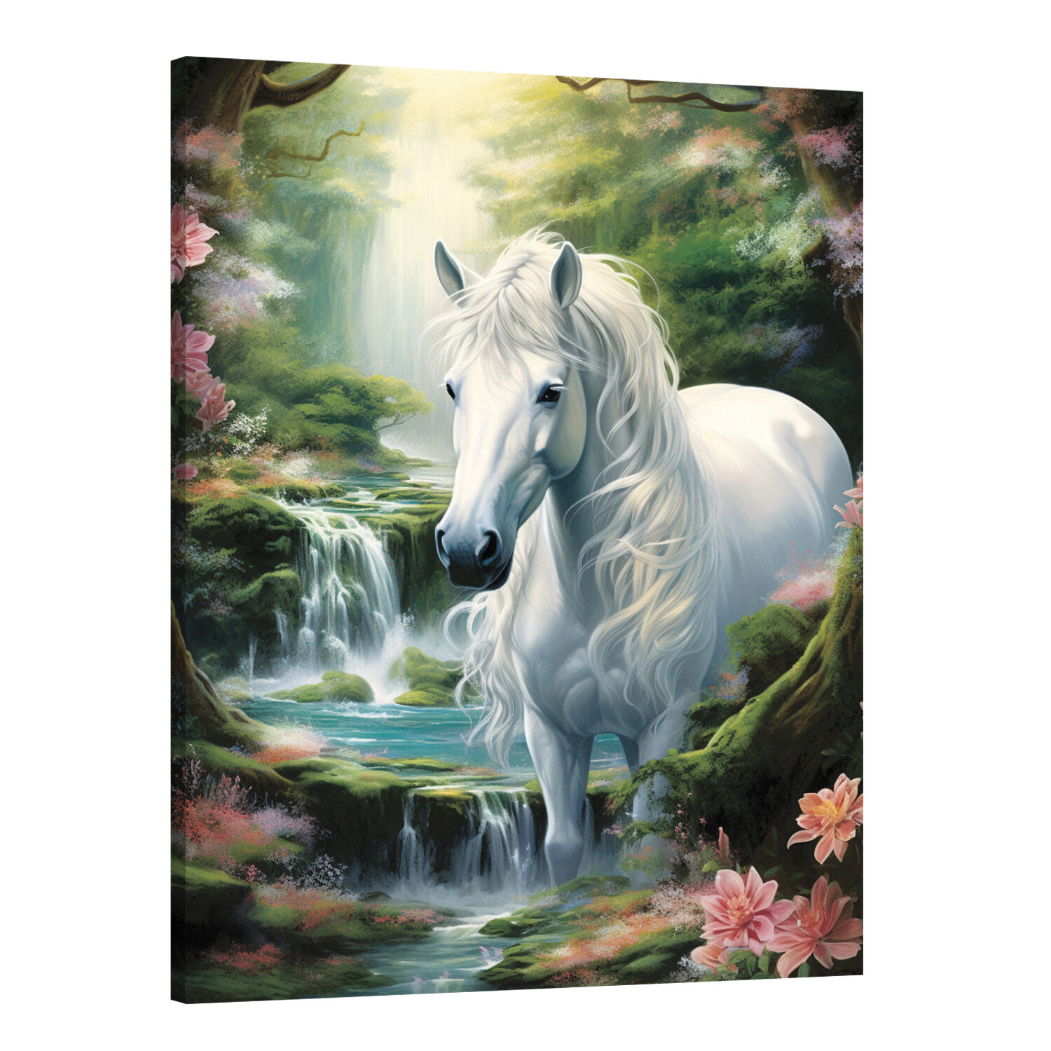 Интерьерная картина 50х70 "Белая лошадь"