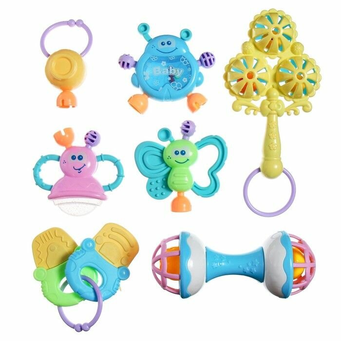 Набор погремушек «Собери меня», с эластичными деталями, 9 шт