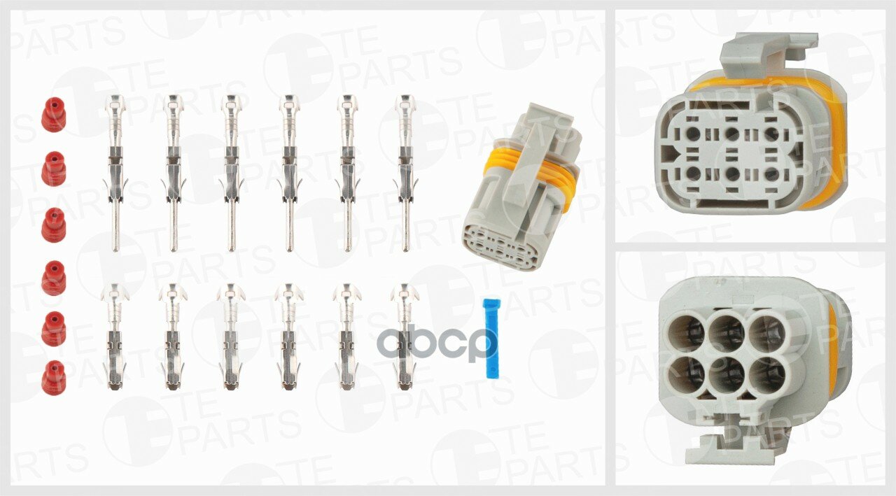 Разъём 6и контактный (2Х3)(комплектация: 12-pin, фиксатор, 6 уплотнений) TE PARTS арт. 7811642